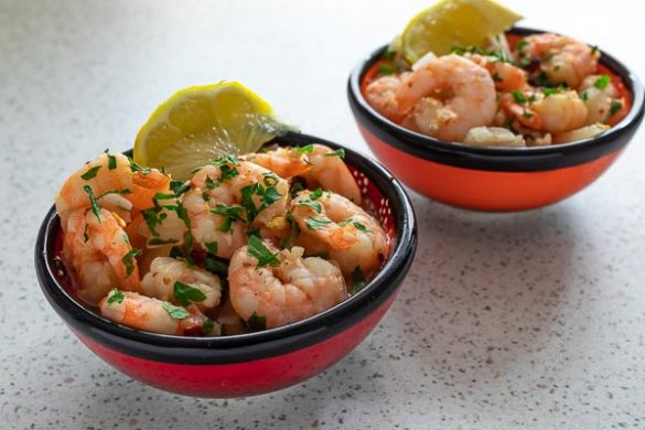 Entrée de crevettes - An easy starter of prawns in a tasty sauce